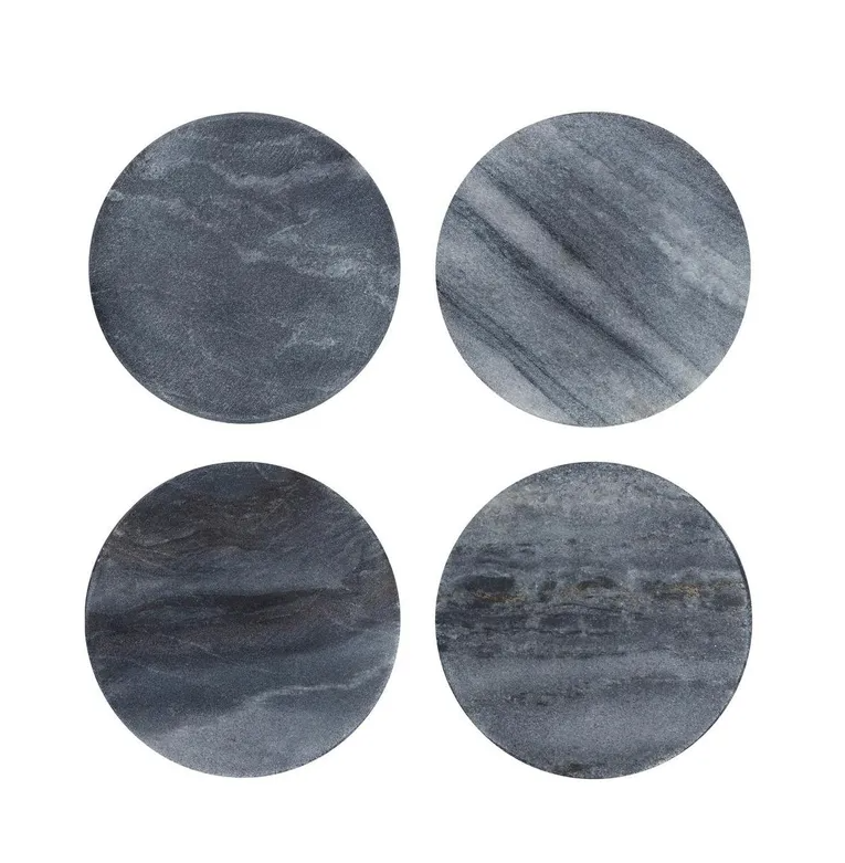Marble Coaster Grey – Graze Round Stone Design
